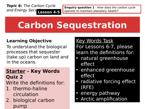 4-5 – Carbon Sequestration (The Carbon Cycle and Energy Security ...