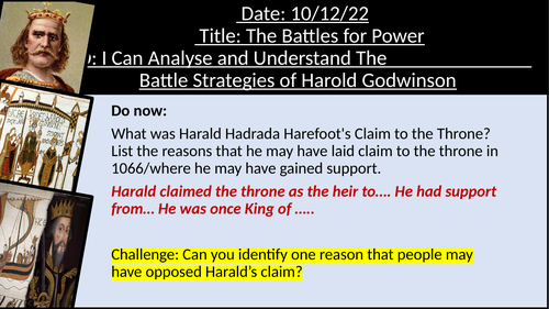 Harold Godwinson Lesson | Teaching Resources