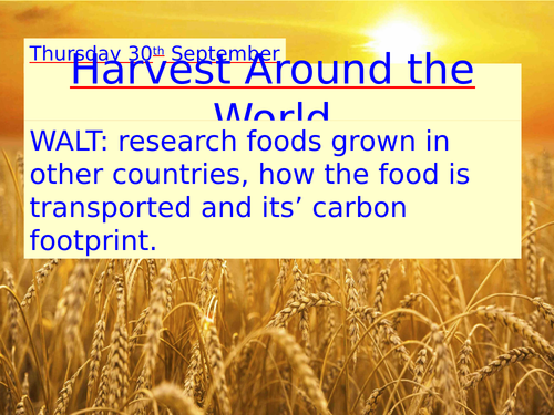 Harvest Around The World ~ A Complete Lesson | Teaching Resources