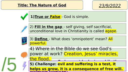 AQA RS - The Nature of God (Christianity) | Teaching Resources