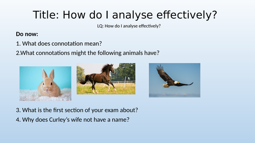 Analysing an unseen extract | Teaching Resources