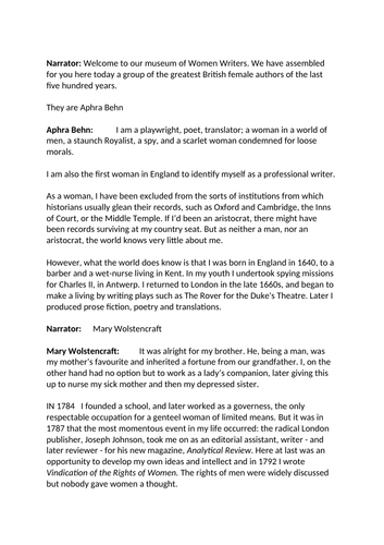 Famous women writers assembly | Teaching Resources