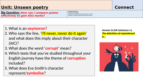 AQA Unseen Poetry mini-scheme - 6 lessons | Teaching Resources
