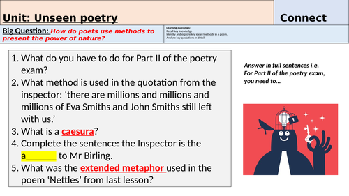 AQA Unseen Poetry mini-scheme - 6 lessons | Teaching Resources