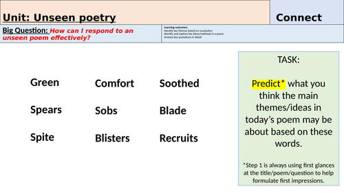 AQA Unseen Poetry mini-scheme - 6 lessons | Teaching Resources
