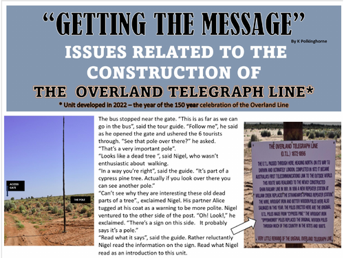 150 Year Celebration of Australian Overland Telegraph Line | Teaching ...