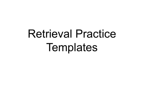 Retrieval Practice Templates | Teaching Resources