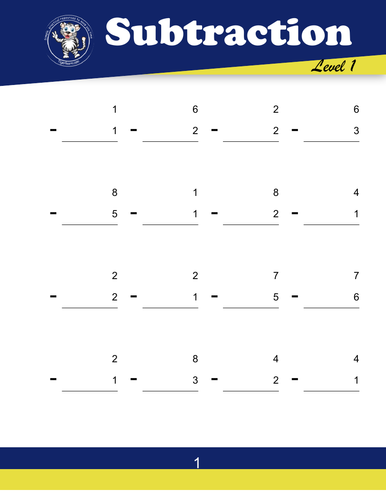 Subtraction workbook 1600 questions fully differentiated 11 levels ...