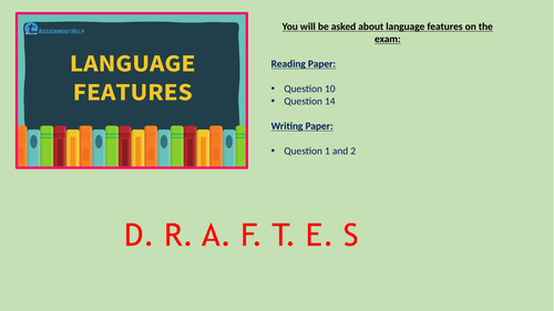 English F/S - Hair students - Language Features | Teaching Resources