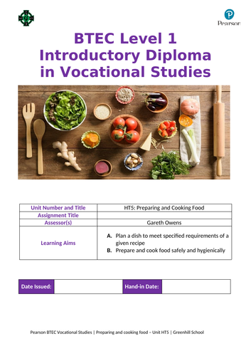 Vocational Studies - HT5: Preparing and Cooking Food | Teaching Resources