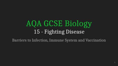 AQA GCSE Biology Lecture 15 - Fighting Disease | Teaching Resources AQA GCSE Biology Lecture 15 - Fighting Disease | Teaching Resources
