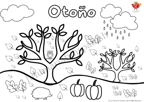 Spanish Autumn Colouring In Worksheet | Teaching Resources