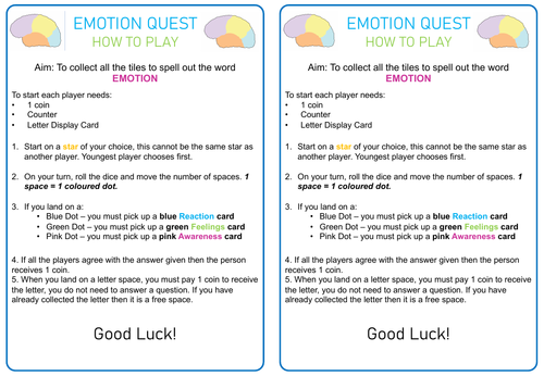 Emotional Awareness Board Game | Teaching Resources