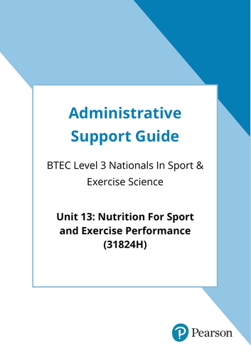 Unit 13 - Nutrition Bundle - BTEC L3 Sport & Exercise Science ...