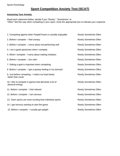 Unit 3 - Applied Sport & Exercise Psychology Unit Bundle | Teaching ...