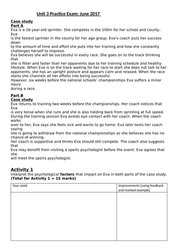 Unit 3 - Applied Sport & Exercise Psychology Unit Bundle | Teaching ...