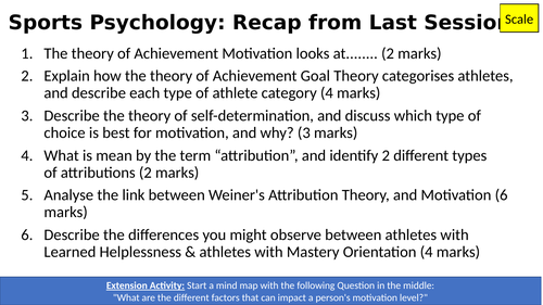 Unit 3 - Applied Sport & Exercise Psychology Unit Bundle | Teaching ...