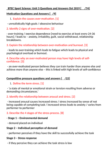 Unit 3 - Applied Sport & Exercise Psychology Unit Bundle | Teaching ...