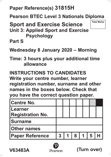Unit 3 - Applied Sport & Exercise Psychology Unit Bundle | Teaching ...