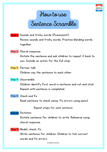 Sentence Scramble (Phase 2 Phonics/Sounds) | Teaching Resources