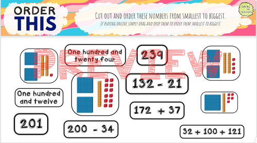 Comparing and Ordering Numbers (two and three digit) - Order The ...