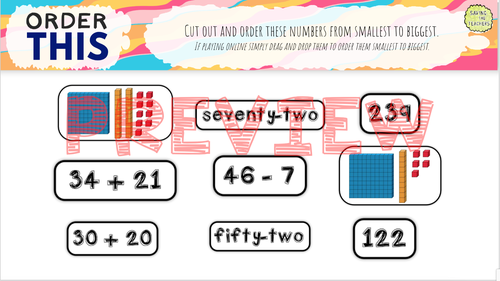 Comparing and Ordering Numbers (two and three digit) - Order The ...