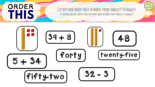 Comparing and Ordering Numbers (two and three digit) - Order The ...