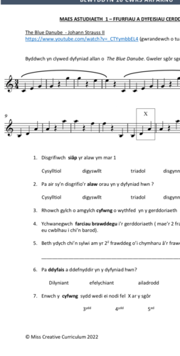WJEC GCSE Music - Year 10 Listening Booklet, translated into Welsh ...