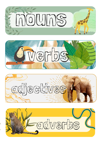 Editable Word Wall Display Pack Safari Themed | Teaching Resources