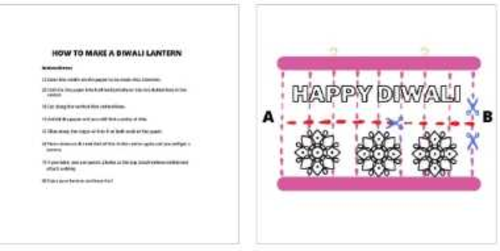 Diwali : Lantern Making with Coloring Activity/India/Hinduism ...