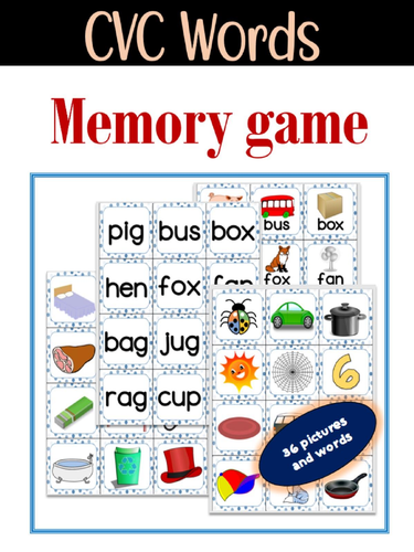 Cvc Memory Game | Teaching Resources
