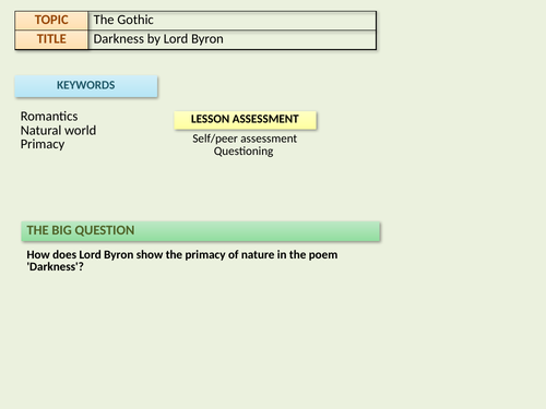 The Gothic - 20 complete lessons, fully resourced | Teaching Resources
