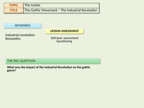 The Gothic - 20 complete lessons, fully resourced | Teaching Resources