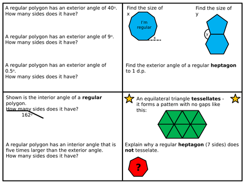Exterior angles of polygons | Teaching Resources