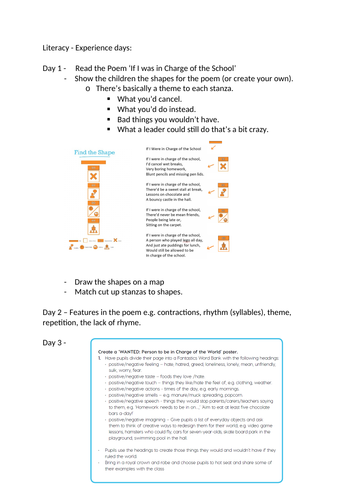Y2 If I were in charge poetry Considine | Teaching Resources