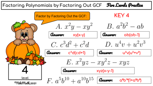 Factoring Polynomials by Factoring out the Greatest Common Factor - 5 ...