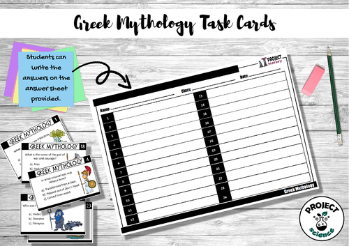 Greek Mythology Task Cards | Teaching Resources