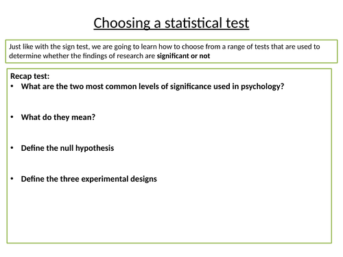 Statistical testing AQA Psychology | Teaching Resources Statistical testing AQA Psychology | Teaching Resources