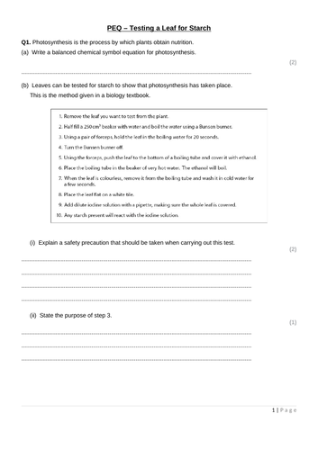L4 - 2.23 - Testing the Leaf for Starch (IGCSE Biology 9-1 Edexcel ...