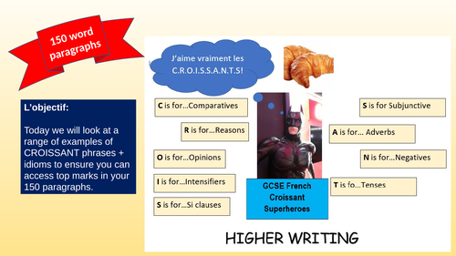 GCSE French Writing 150-word paragraph task (AQA) | Teaching Resources GCSE French Writing 150-word paragraph task (AQA) | Teaching Resources
