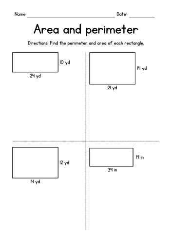 Measuring and Classifying - Area and Perimeter - Geometry Worksheets ...