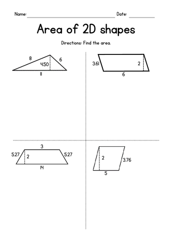 Measuring and Classifying - Area and Perimeter - Geometry Worksheets ...
