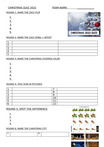 Christmas Quiz 2022 | Teaching Resources