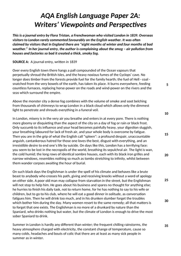 AQA Language Paper 2 Run through | Teaching Resources