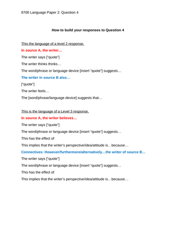 AQA Language Paper 2 Run through | Teaching Resources