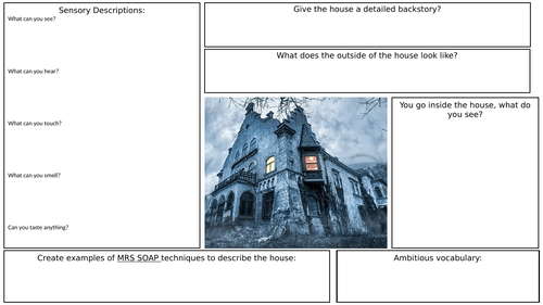 Descriptive Writing Gothic Worksheet | Teaching Resources