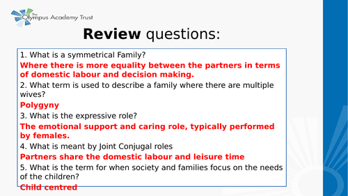 GCSE Sociology AQA Families unit | Teaching Resources