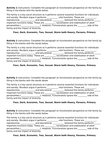 GCSE Sociology AQA Families unit | Teaching Resources