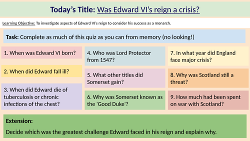 Was Edward VI's reign a mid Tudor crisis? | Teaching Resources