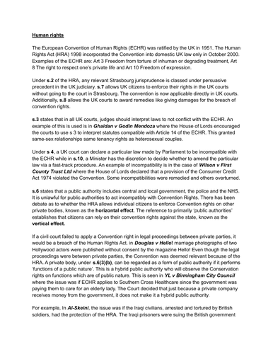 Human Rights Sample Essay - English Legal System (A-Levels CIE ...